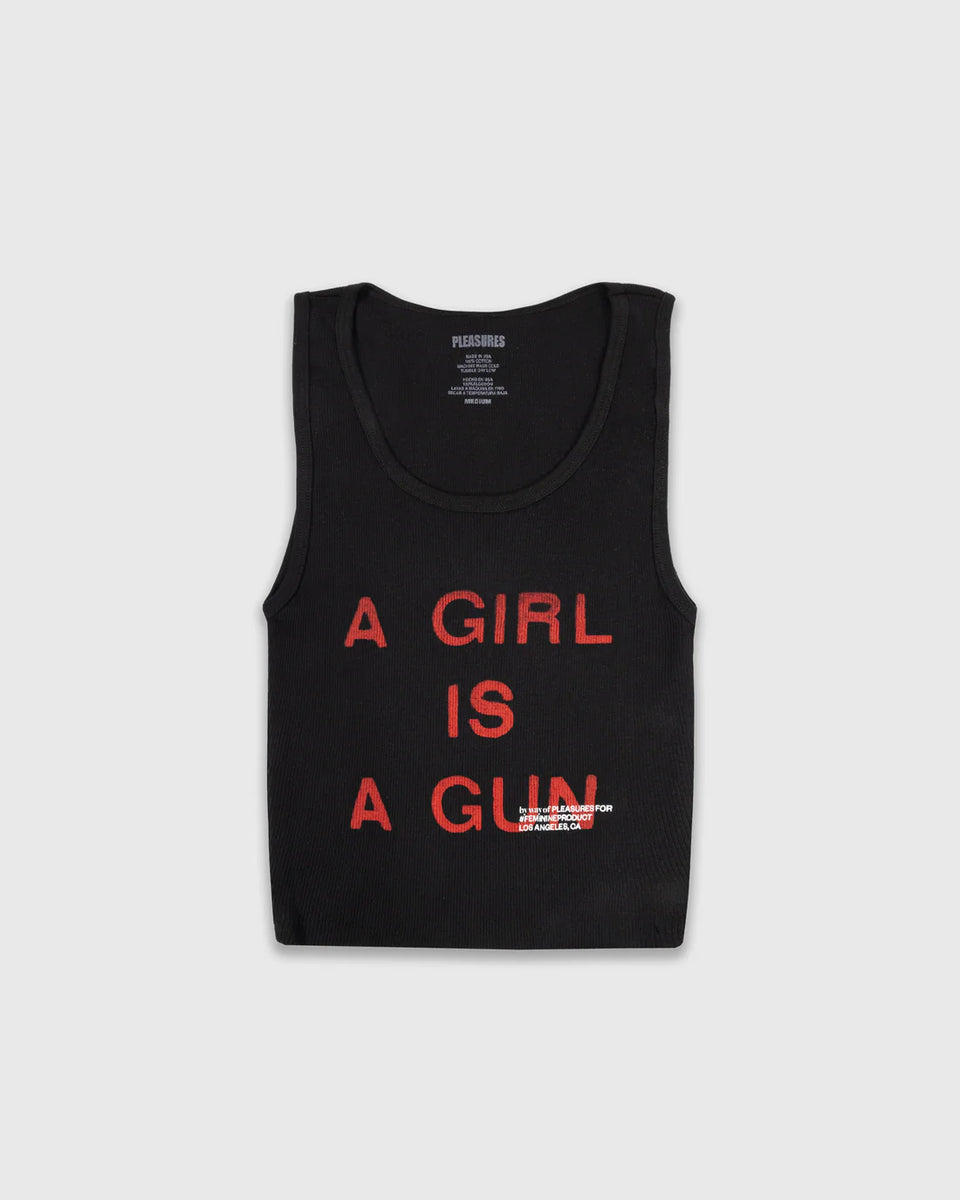 PLEASURES Girl Is A Gun Tank Top (Women's) [Black] – Dropouts